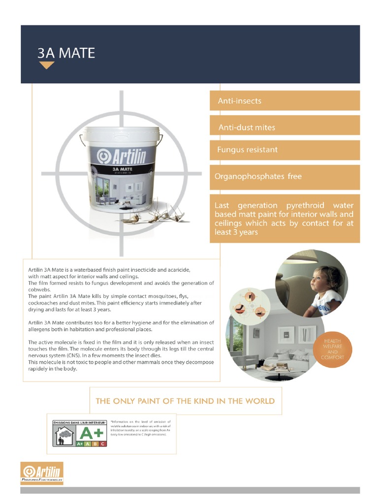 Anti Insect Paint Artilin 3A Mate | PDF | Paint | Drywall