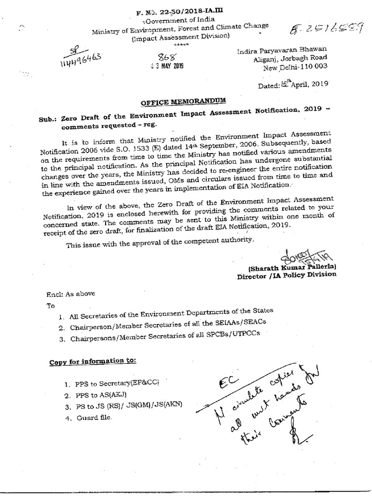 Zero Draft EIA Notification 2019 For Comments - Compressed1 | PDF