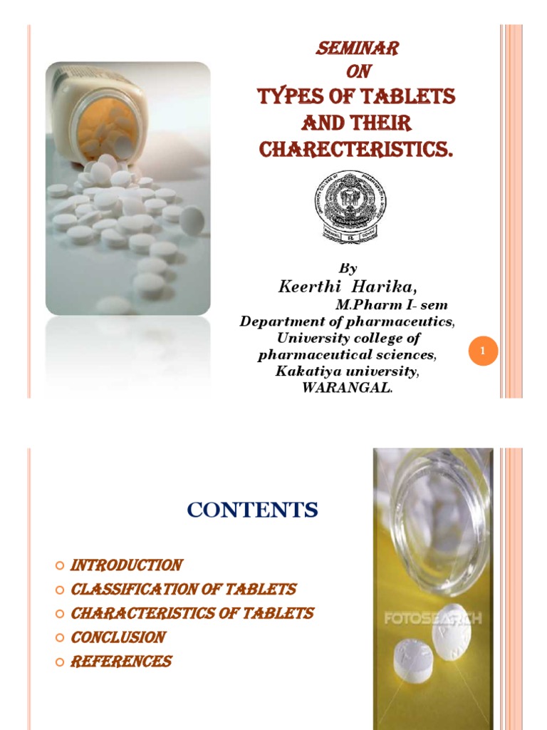 Types of Tablets and Their Charecteristics | PDF | Tablet (Pharmacy ...