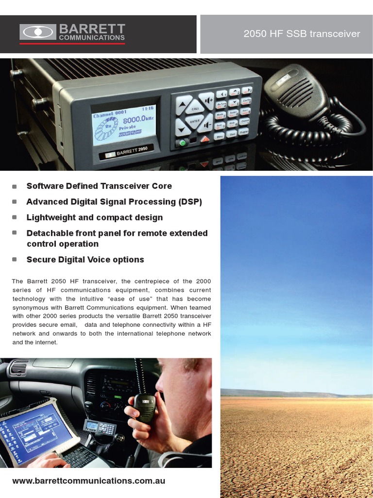 Barrett 2050 HF Transceiver Brochure English | PDF | Modem | High Frequency