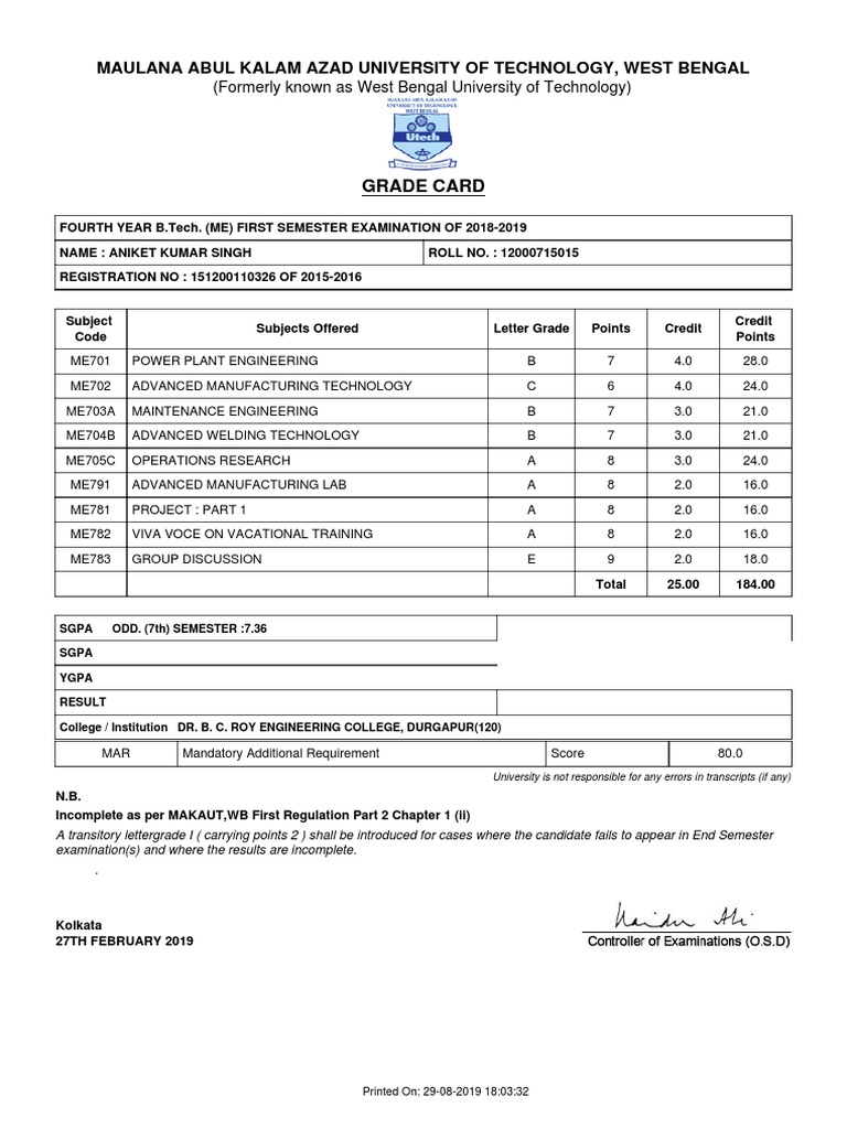 Marksheet PDF | PDF | Educational Stages | Academia