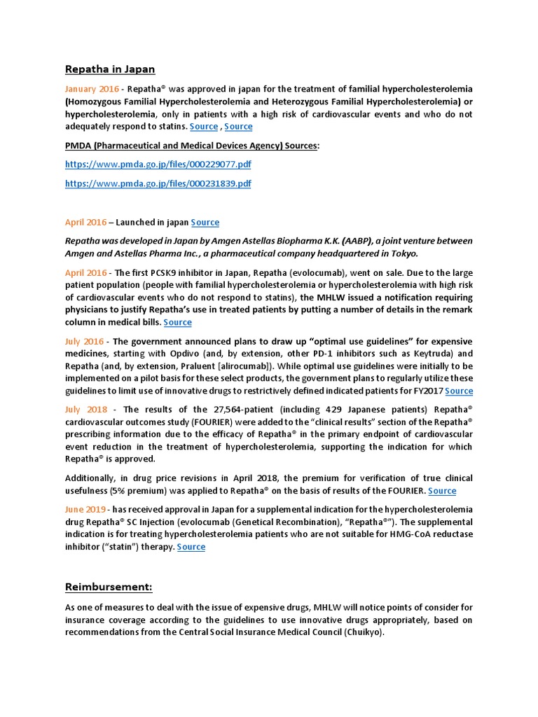 Repatha in Japan | PDF | Statin | Hypercholesterolemia