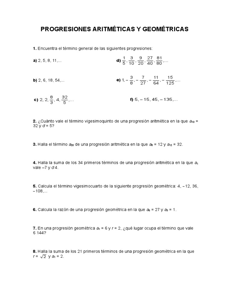 PROGRESIONES | PDF | Ajedrez | Enseñanza de matemática