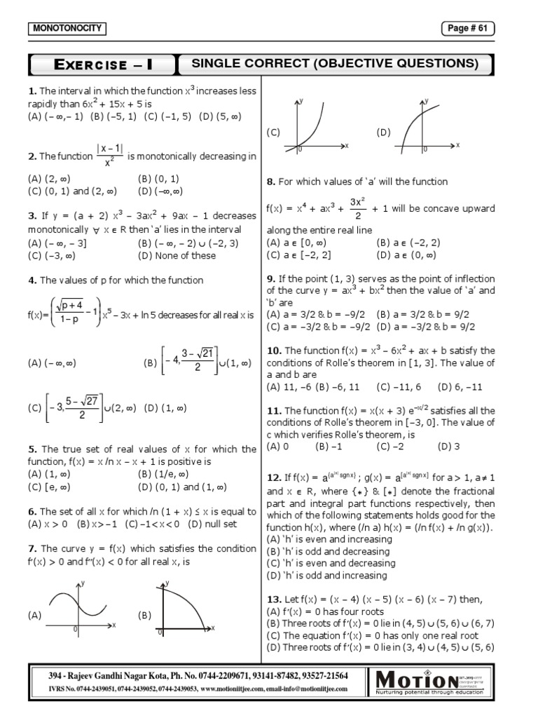 Exercise 1-Solutions | PDF | Monotonic Function | Function (Mathematics)