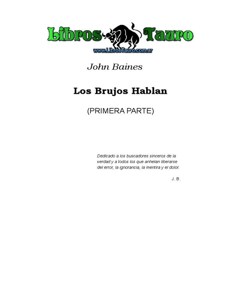 Baines, John - Los Brujos Hablan 1 | PDF | Rosacruces | Amor