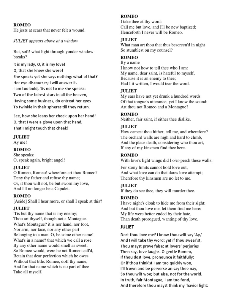 Balcony Scene | PDF | Characters In Romeo And Juliet