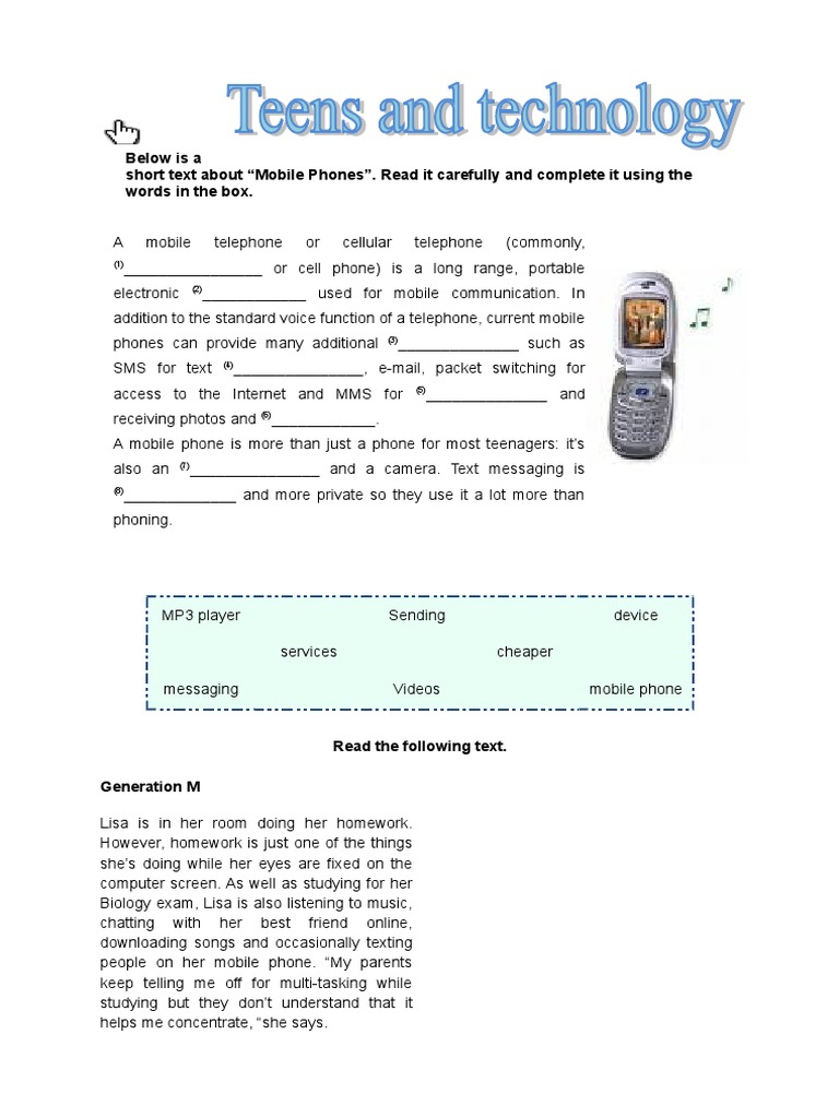 Technology Reading Comprehension Exercises 22566 | PDF | Text Messaging ...