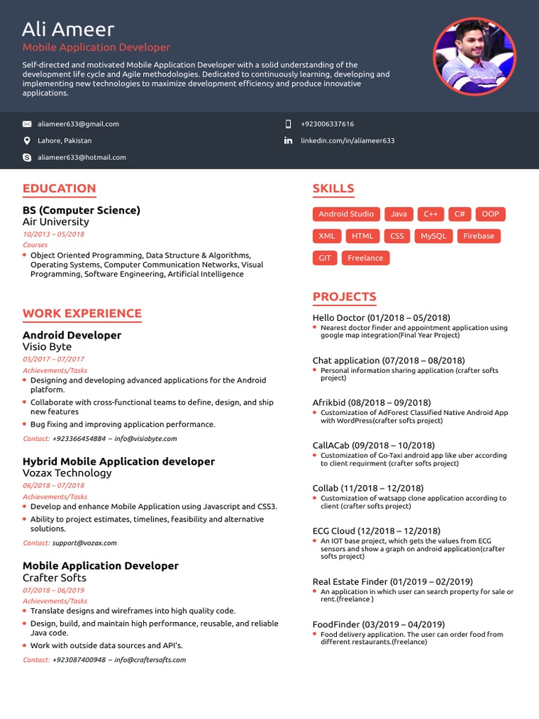 Final CV | PDF | Application Software | Mobile App