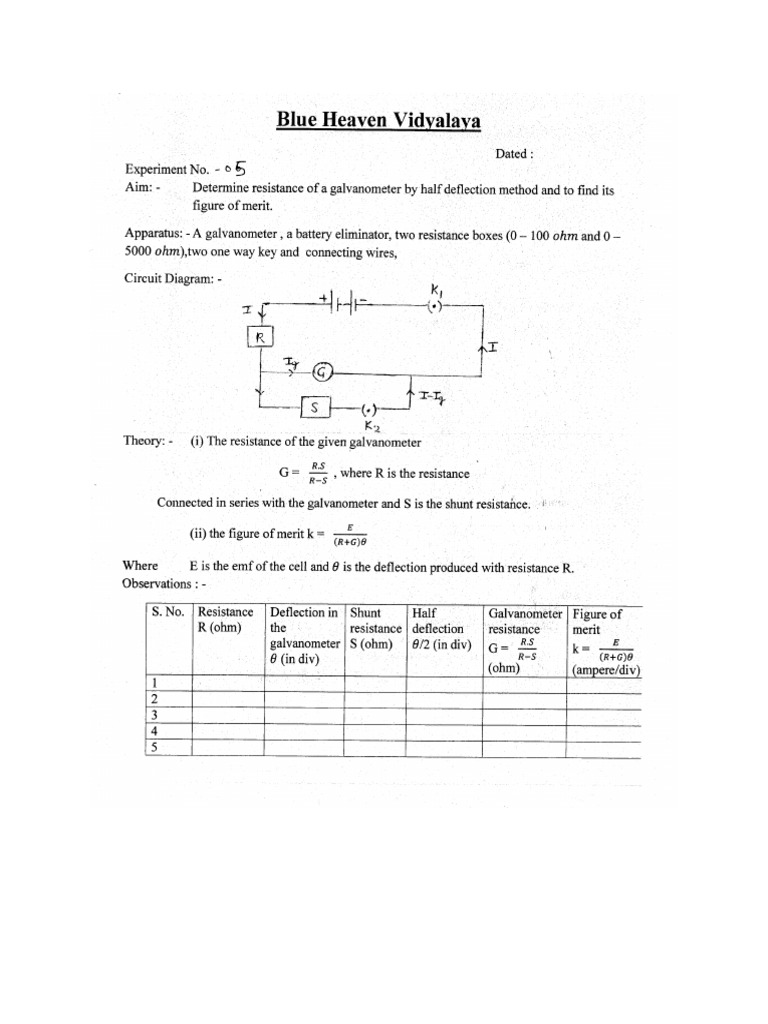 PHYSICS Practical Class 12 | PDF