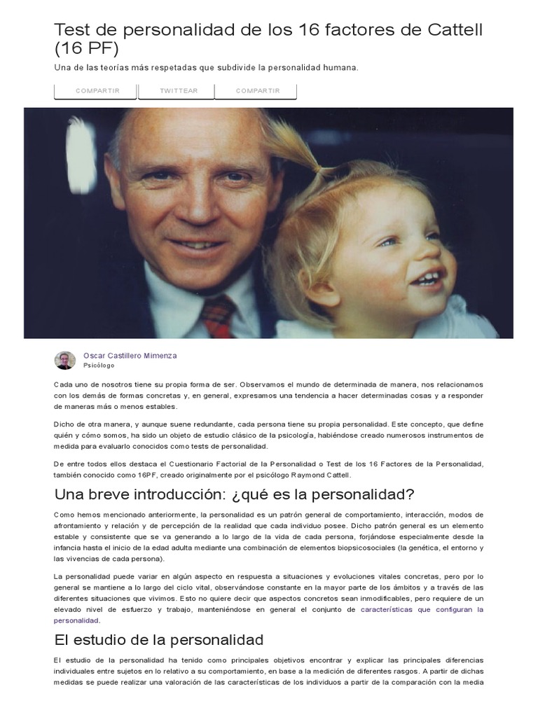 Test de personalidad de los 16 factores de Cattell (16 PF ...