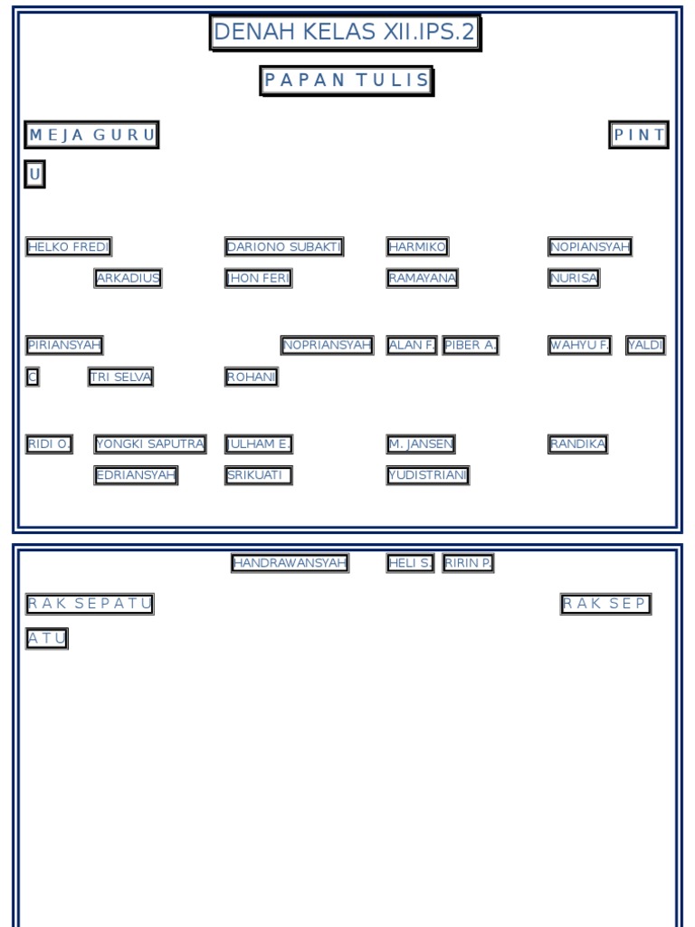 Contoh Denah Kelas | PDF