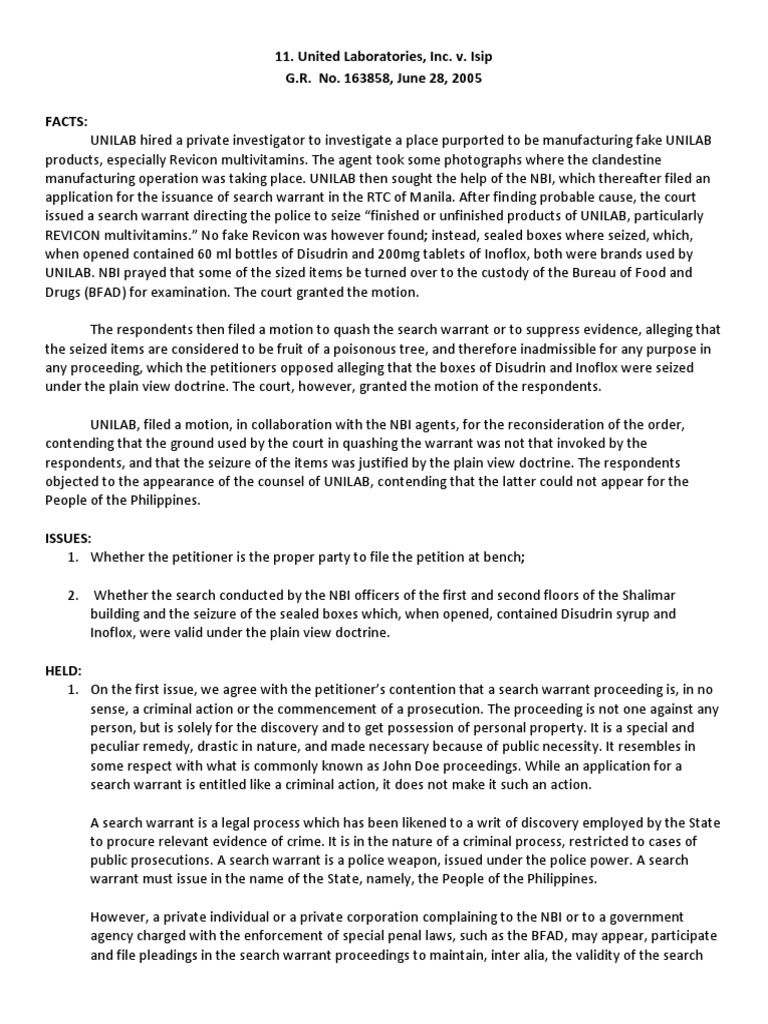 The Limits of Plain View: Seizure of Items Not Described in Search ...