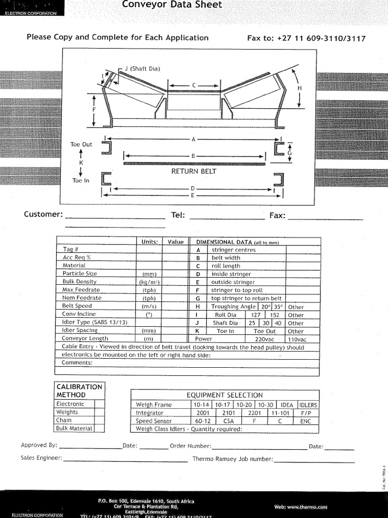 Conveyor Datasheet | PDF
