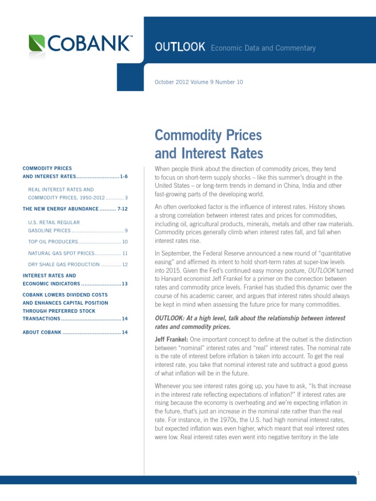 Commodity Prices and Interest Dates | PDF | Interest | Interest Rates