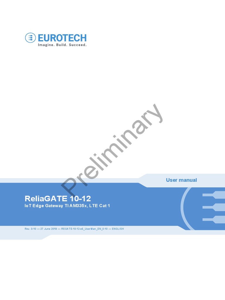 Eurotech IoT Gateway Reliagate 10 12 Manual | PDF | Operating System ...