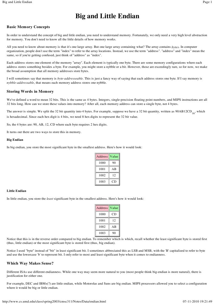 Big and Little Endian | PDF | Array Data Structure | String (Computer Science)