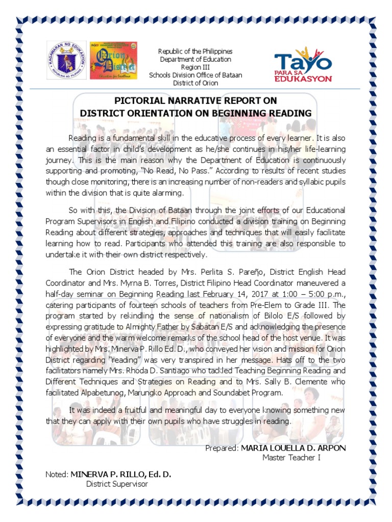 Narrative Report On Beginning Reading | PDF | Education Theory ...