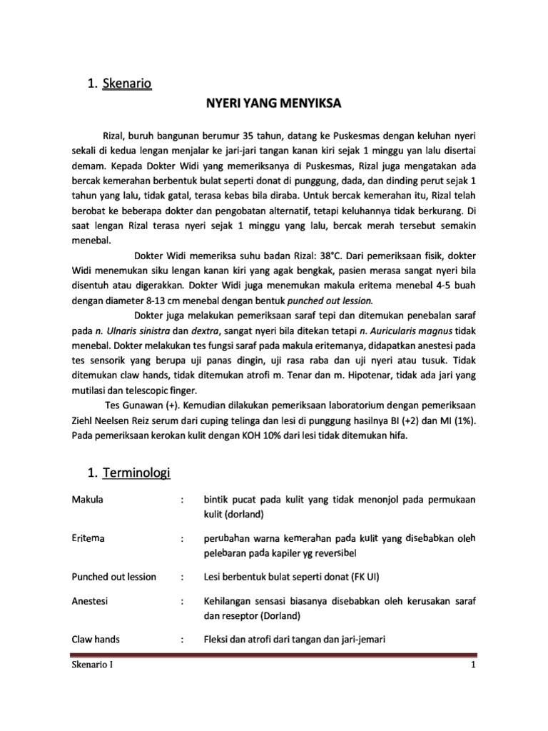 Laporan Tutorial Modul 1 Blok 12 Kusta | PDF