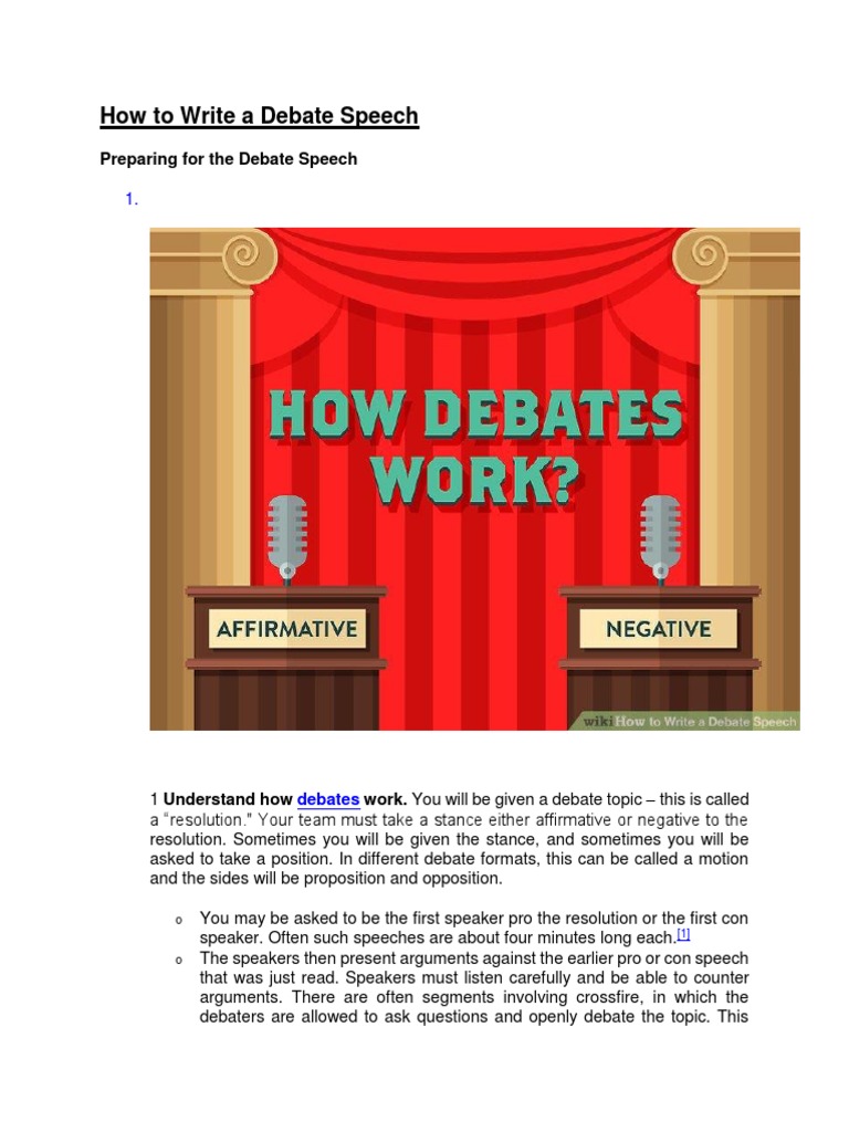 How to Write a Debate Speech Guide | PDF | Logic | Cognitive Science