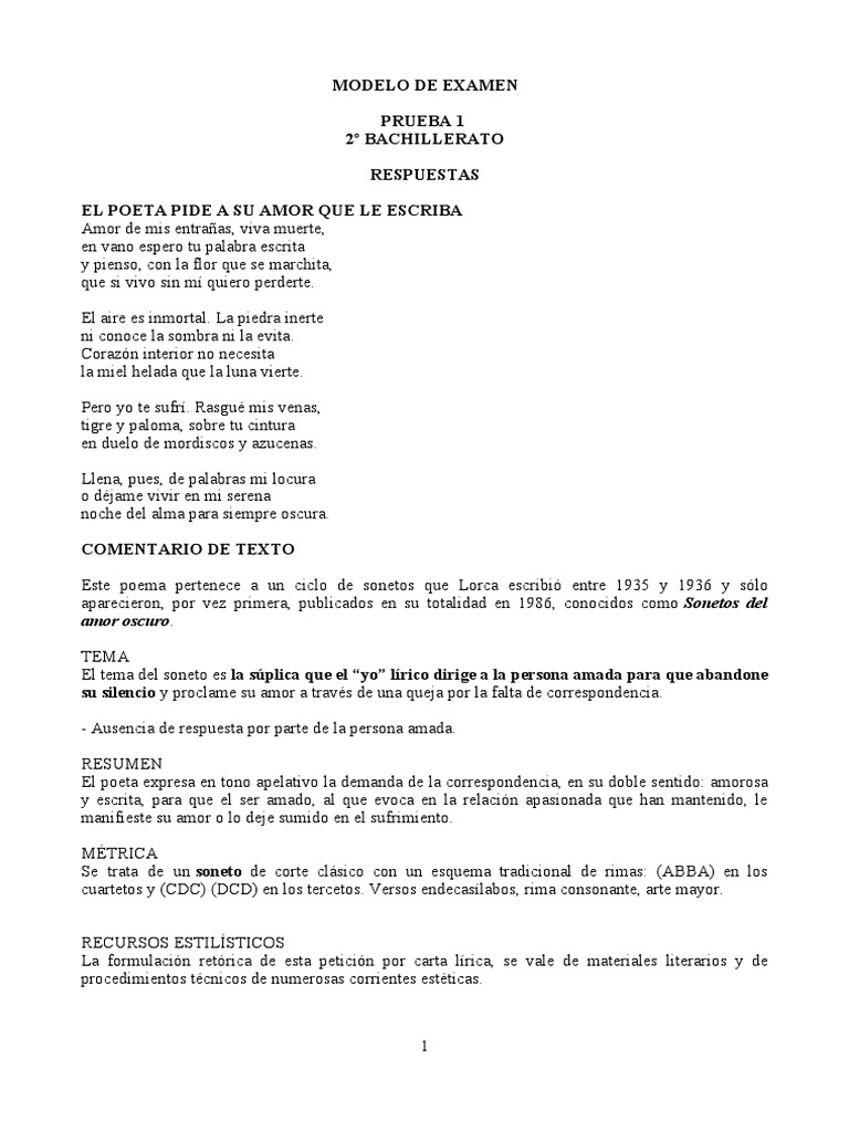 Análisis del poema de Lorca | PDF | Poesía