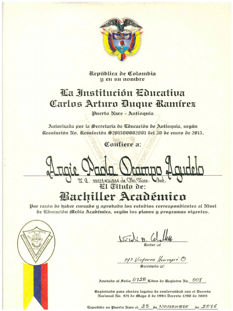 Diploma De Bachiller Pdf