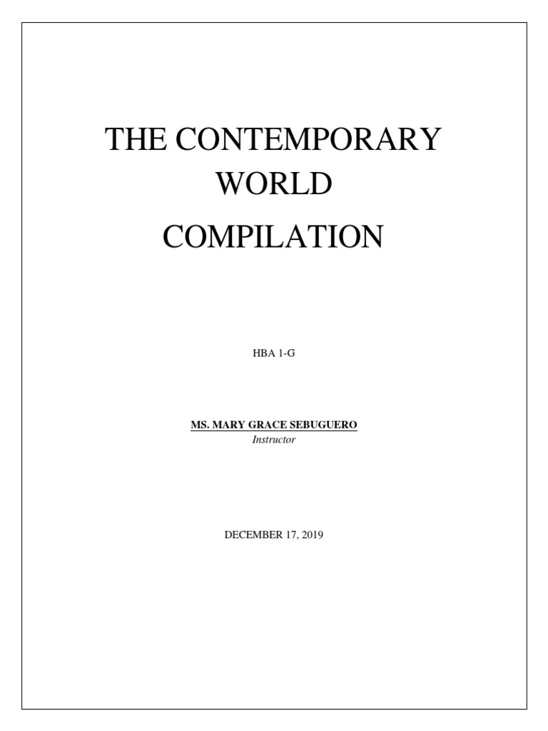 The Contemporary World - Final | PDF