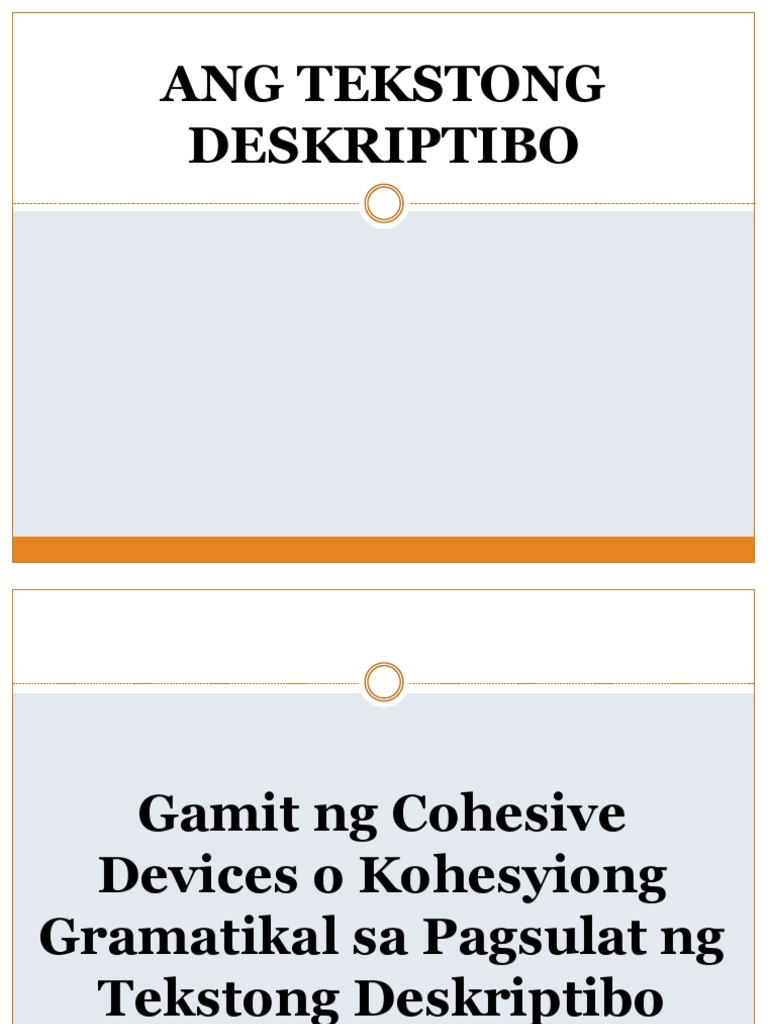 Ang Tekstong Deskriptibo | PDF