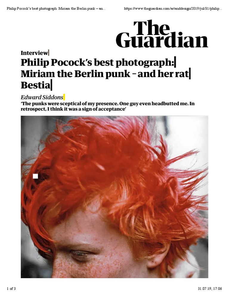 Philip Pocock's Best Photograph: Miriam The Berlin Punk - and Her Rat ...