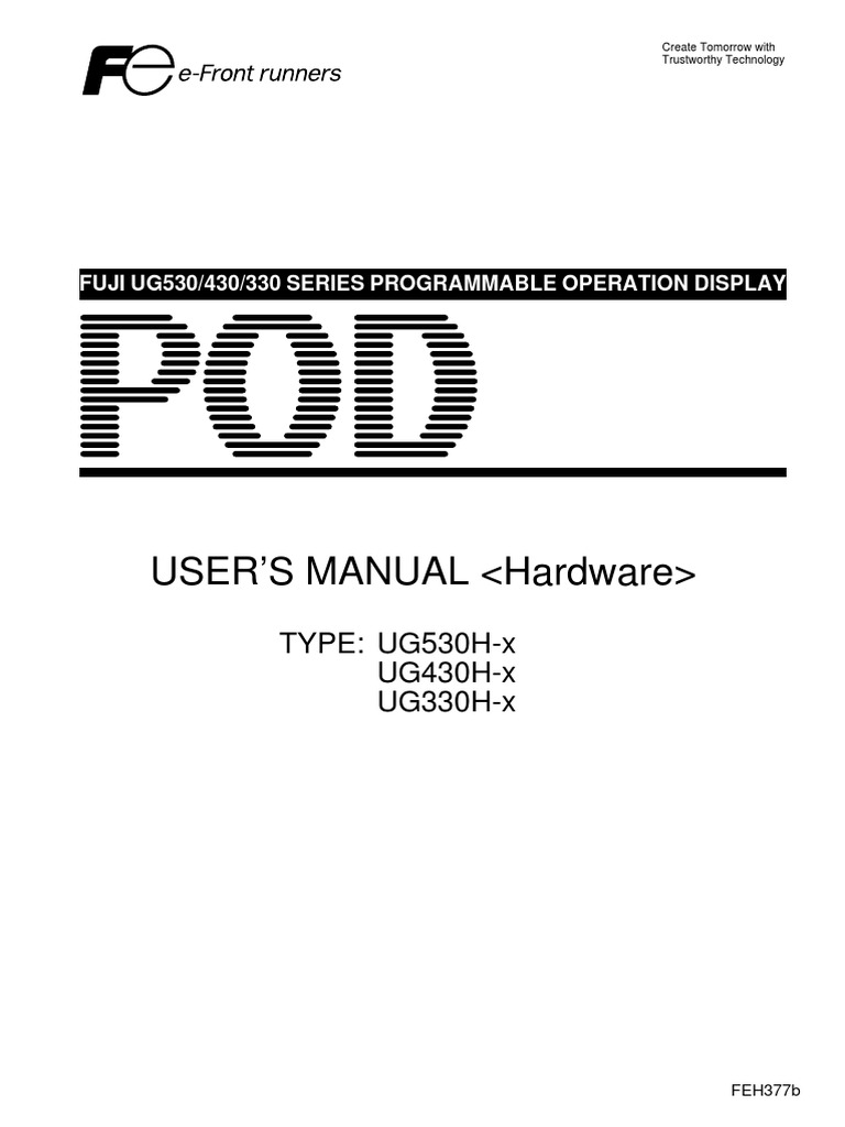 UG30Series Hardware - FEH377b | PDF | Programmable Logic Controller | Power Supply