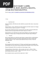 Kategori Umur Balita | PDF