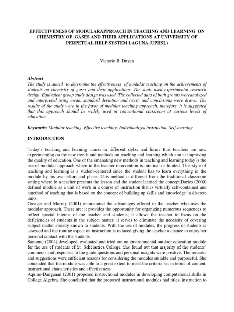 Modular Instruction | PDF | Teachers | Teaching Method