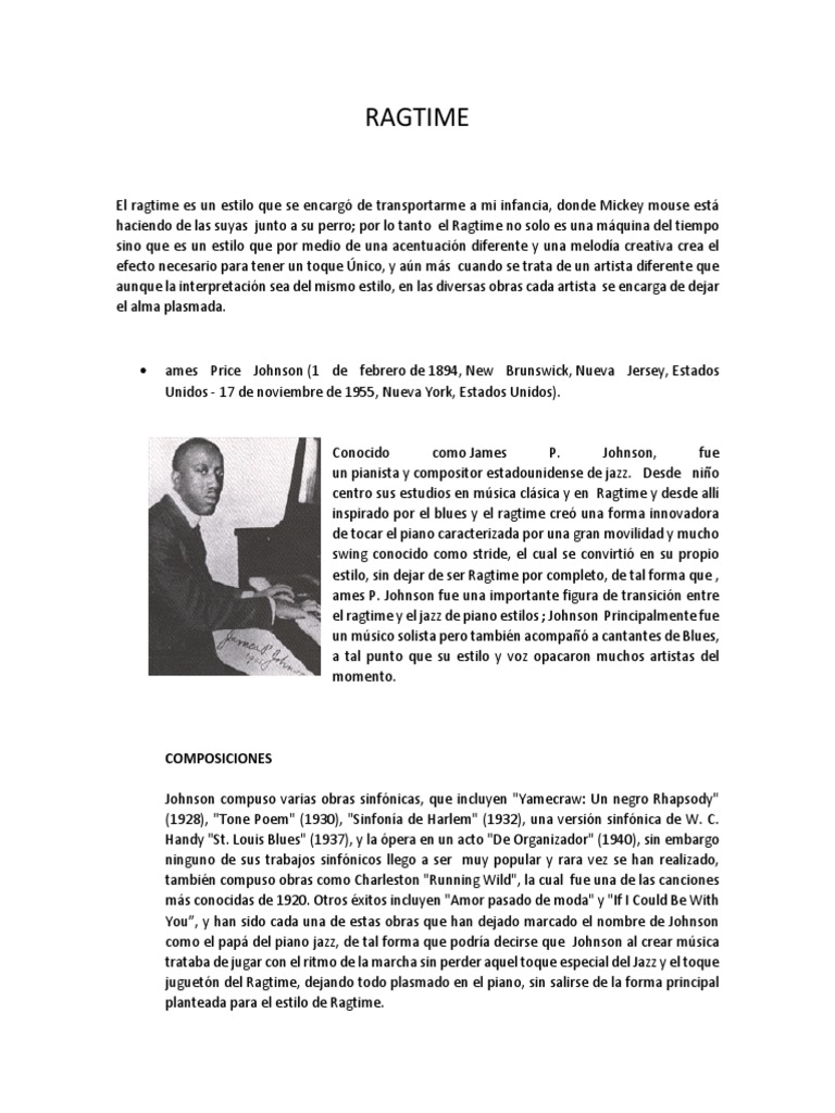 Ragtime | PDF | Scott Joplin | Jazz