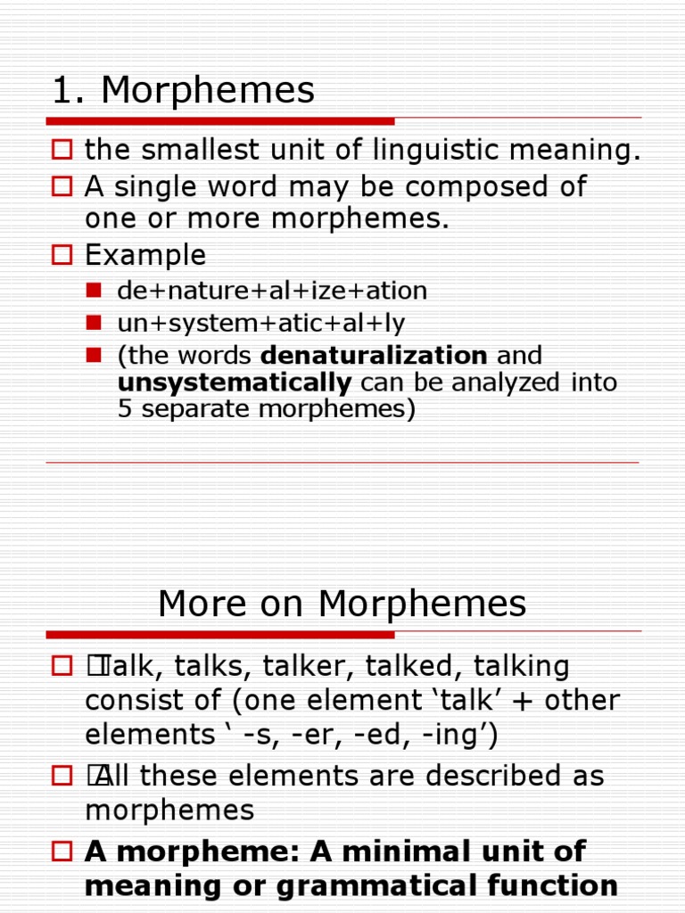1.2. Morpheme | PDF | Part Of Speech | Plural