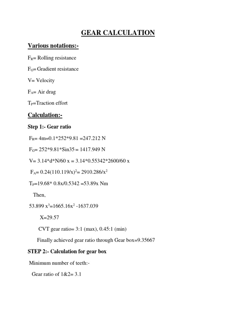 Gear Calculation | PDF | Gear | Young's Modulus