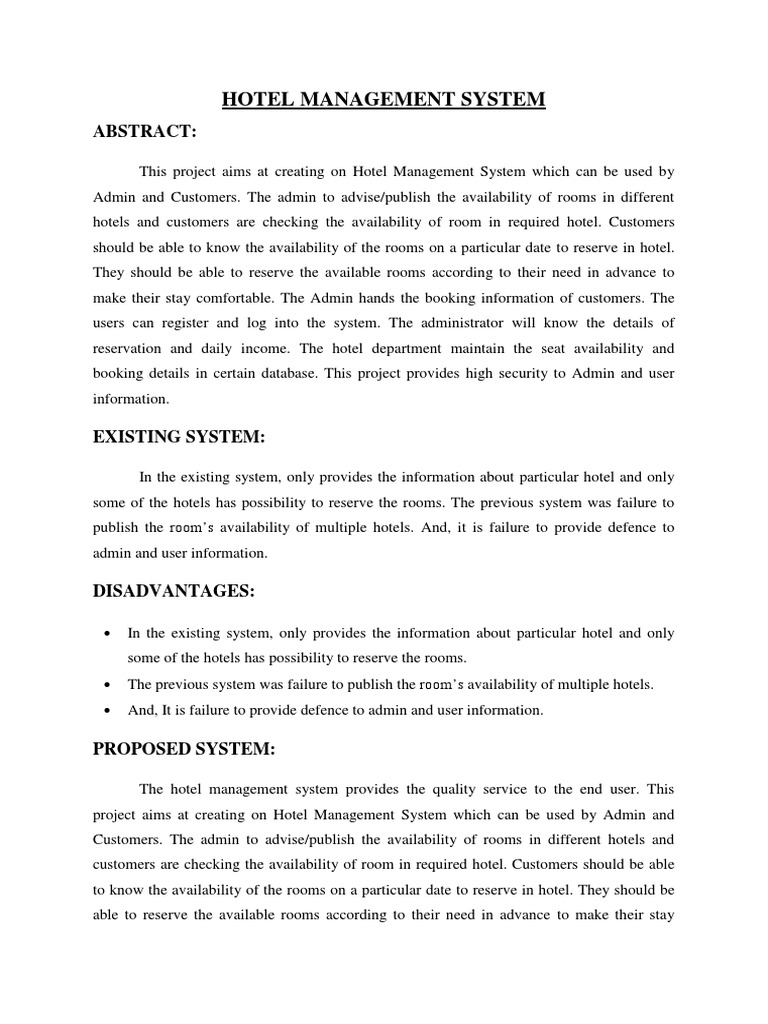 Hotel Room Booking System Manages Multiple Hotels | PDF | Point Of Sale ...