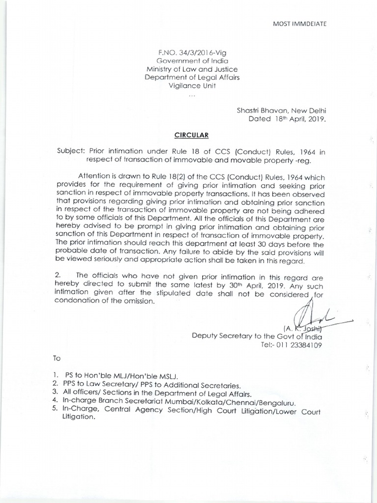 Prior Intimation | PDF | Social Science | Law