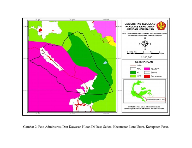 Gambar Peta Adminstrasi Dan Kawasan Hutan Di Desa Sedoa | PDF