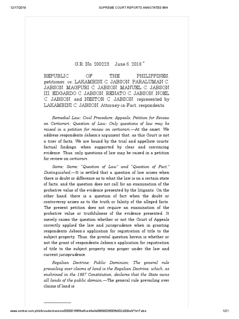 Escra Case | PDF | Question Of Law | Certiorari