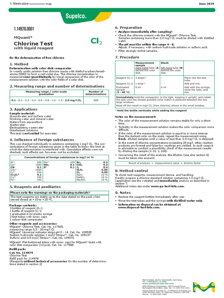 Manual Cloro Merk | PDF | Chlorine | Chemical Substances
