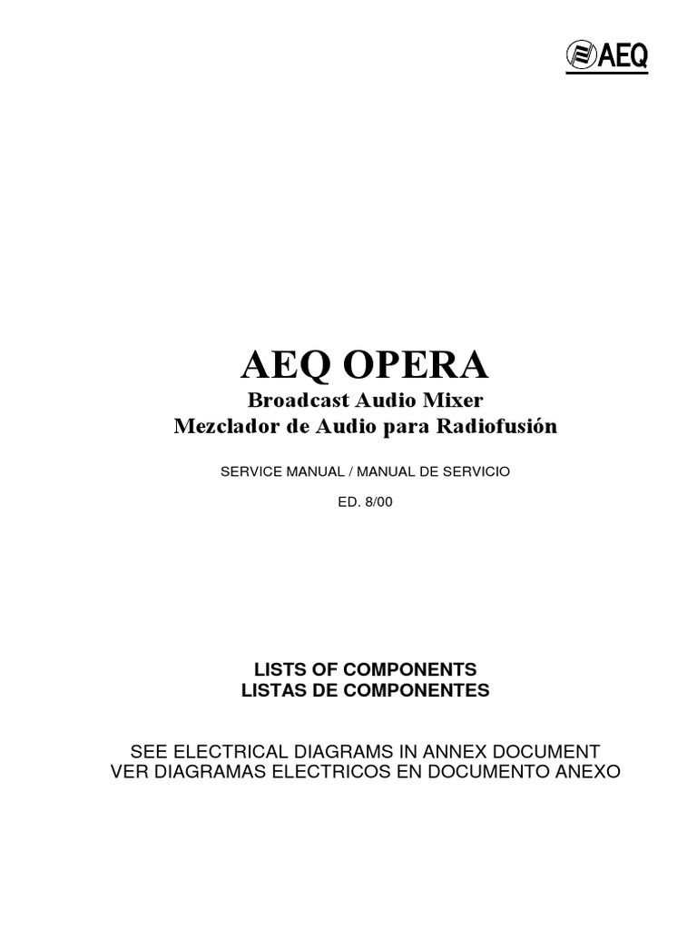 Manual de Servicio de OPERA | PDF | Diseño electronico | Diseño