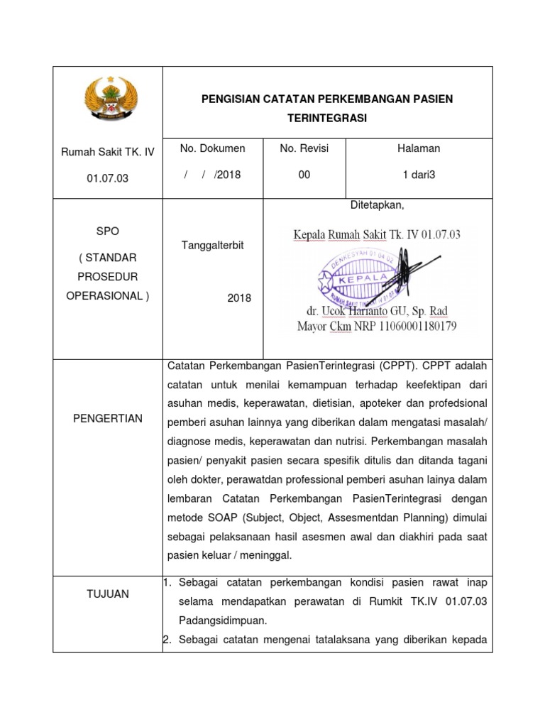 Sop Pengisian CPPT | PDF