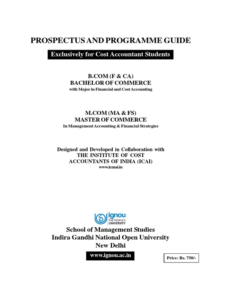 Prospectus BCom MCom | PDF | University And College Admission | Accounting