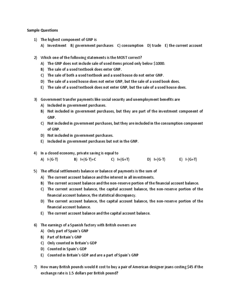 International Finance Multiple Choice Examples | PDF | Purchasing Power ...