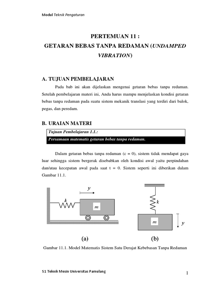 Getaran Mekanik - Modul 11 PDF | PDF