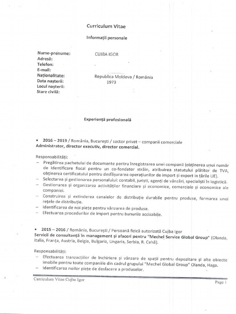 CV Igor Cujba PDF | PDF