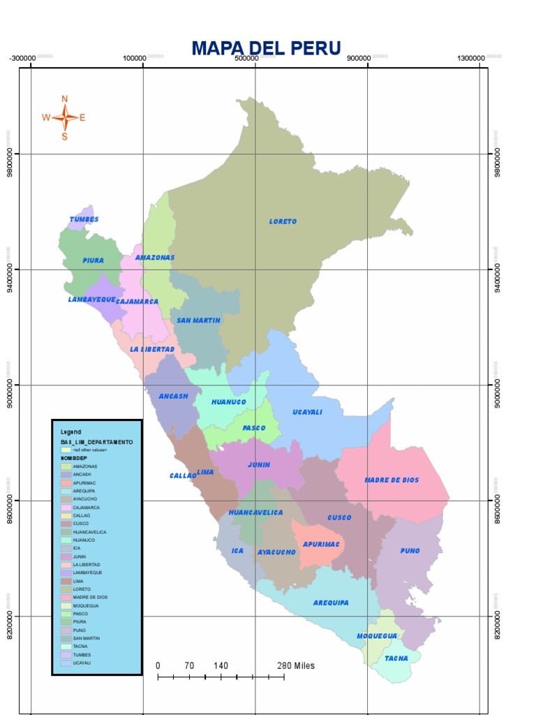 Mapa del Perú con coordenadas geográficas | PDF | América del Sur | Perú