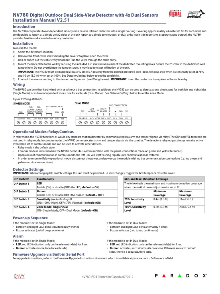 nv780 Ei04 | PDF | Sensor | Relay