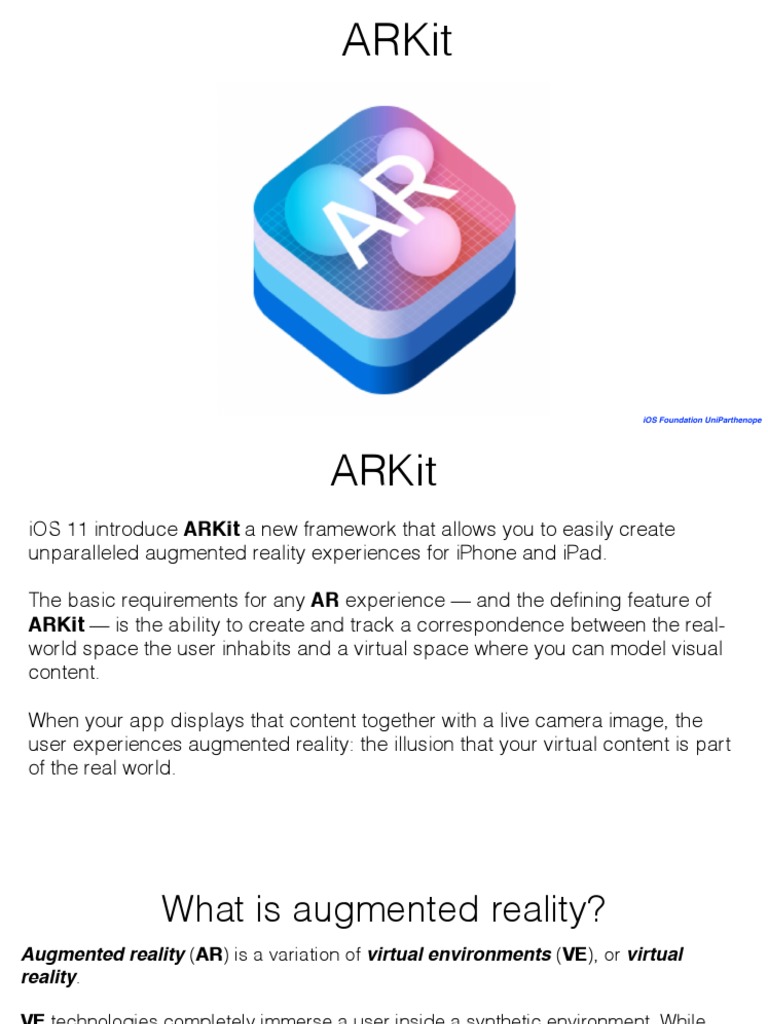 1 ARKit | PDF | Ios | Virtual Reality