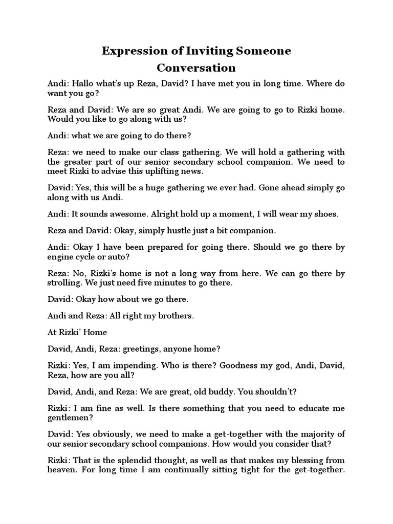 Expression of Inviting Someone | PDF