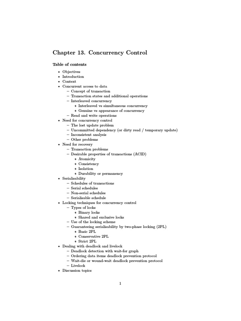 Concurrency Control Dbms Pdf Database Transaction Acid